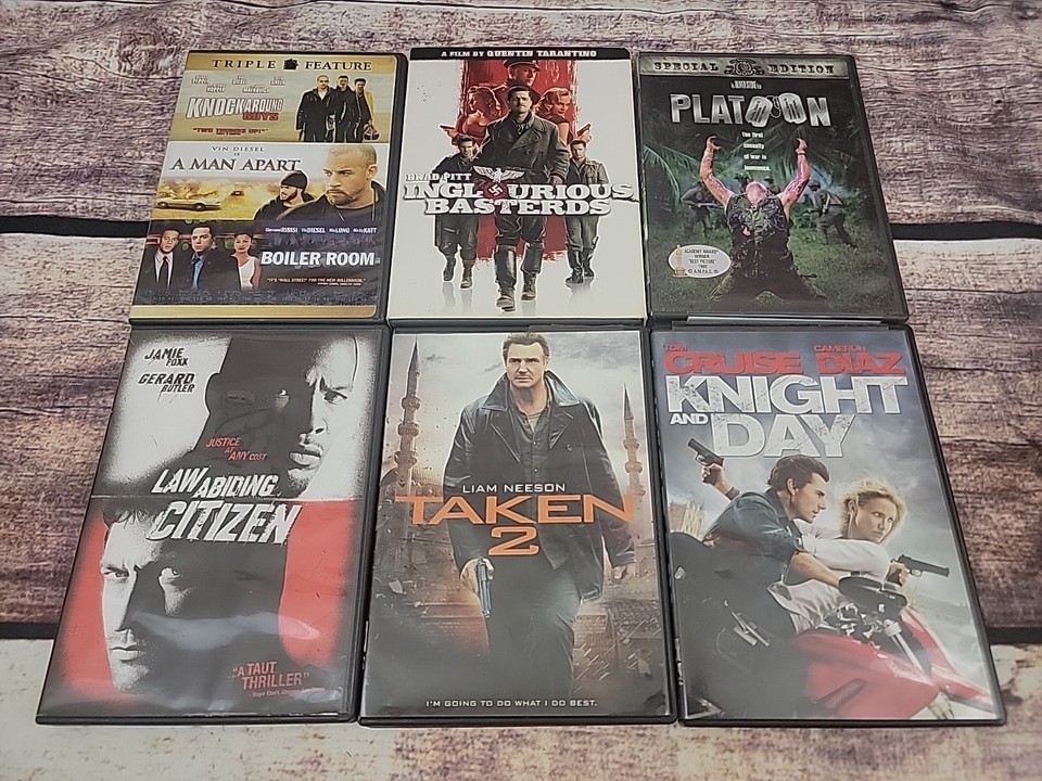 Lot Of 57 Action/Adventure DVDs: Platoon Full Metal Jacket Skyfall ...