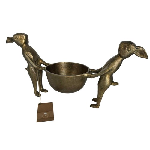 SPI Home Bunny Gardeners Pot Holder Metal Planter Vase Bowl Sculpture ...