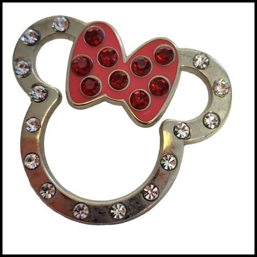 Disney Pin Minnie Mouse Icon Jeweled Outline Head Red Bow | eBay