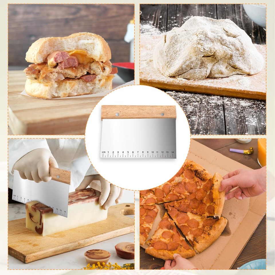 Bench Cutter Scraper Dough Pastry Bench Scraper And Dough Cutter ...