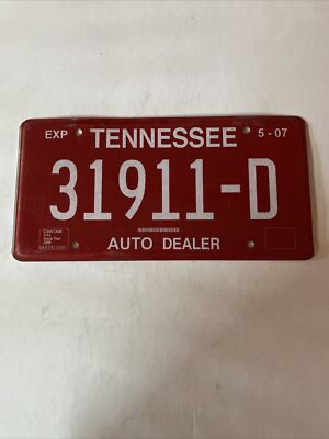 Vintage 2006 Tennessee Auto Dealer License Plate 31911D | eBay