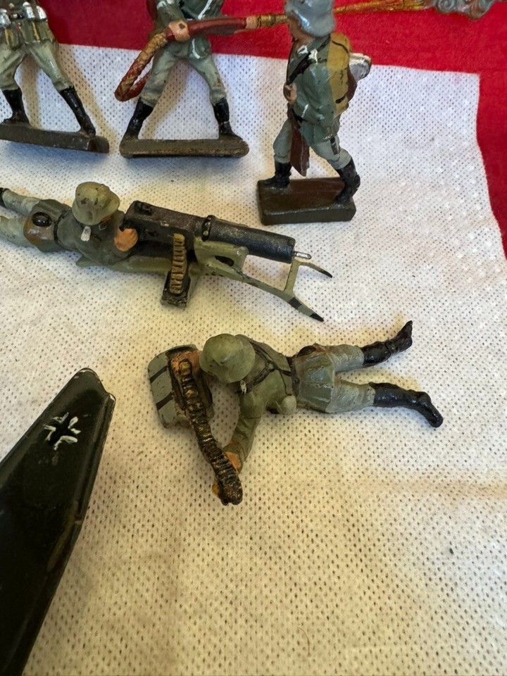 Vintage Lot 8 Rare WWII German Composition Lineol Toy Soldiers & Metal ...
