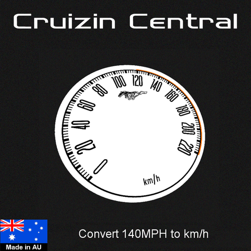 Plastic WHITE DECAL for Ford Mustang 1967 68 KMH MPH gauge speedo ...