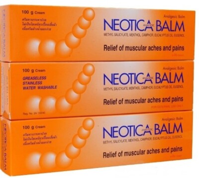 3x100g NEOTICA BALM Analgesic Cream Relief Muscular Aches Pains Sprain ...
