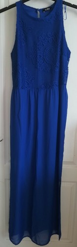 George Blue Lace Body Semi Fitted Stretch Dress size 14 | eBay