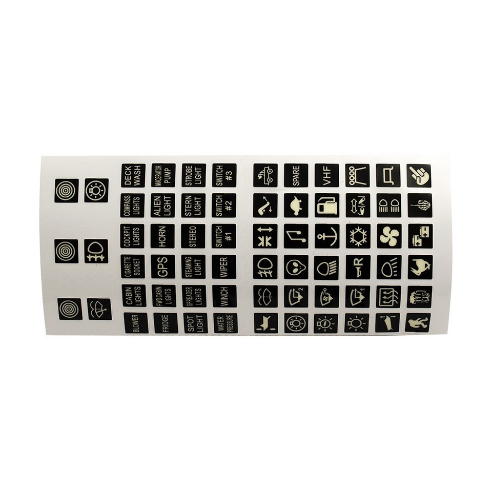 Sticker Labels Replacement Rocker Sticker 132pcs Switch Accessory Boat ...