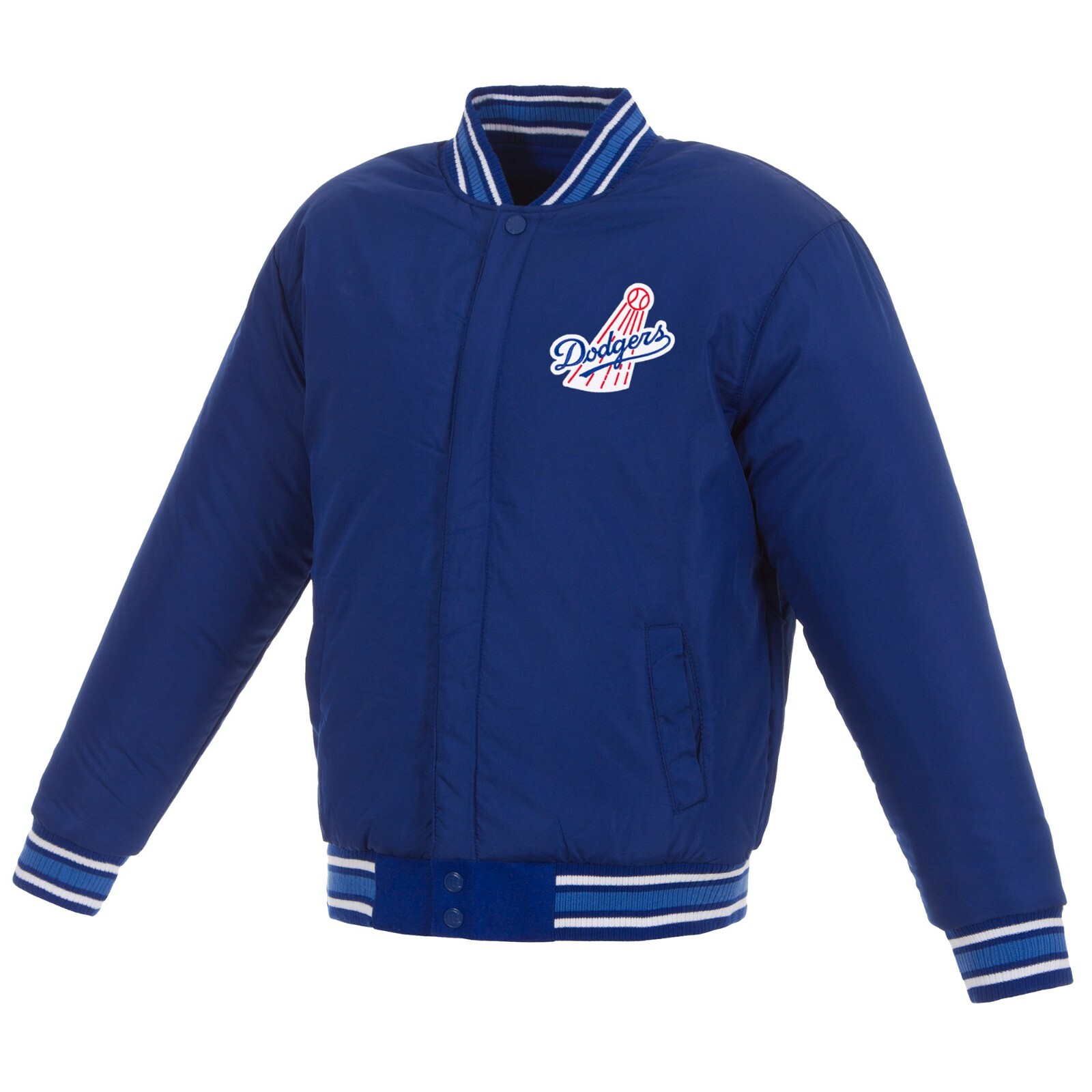 MLB Los Angeles Dodgers Reversible Wool Jacket Front Vintage Logos JHD ...