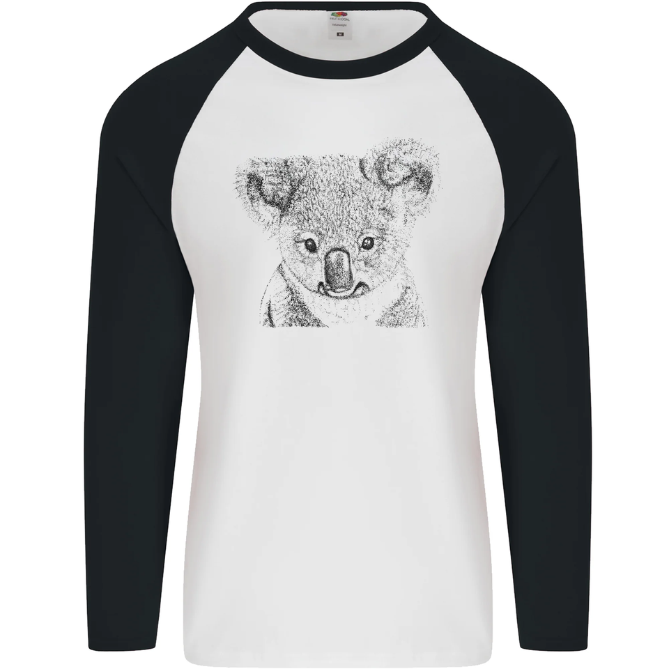 Koala Bear Sketch Ecology Environment Mens L/S Baseball T-Shirt | eBay