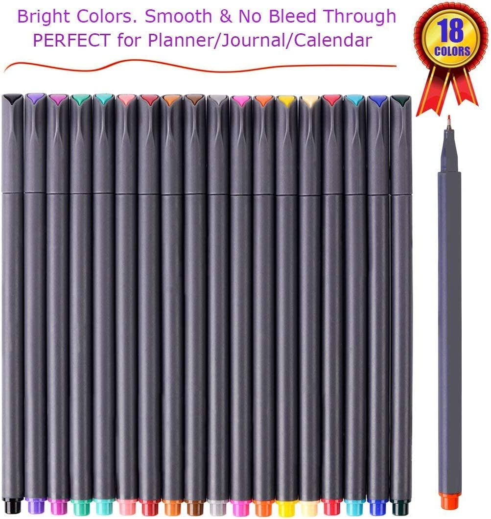 18-Pack Fine Tip Journal Planner Pens | eBay