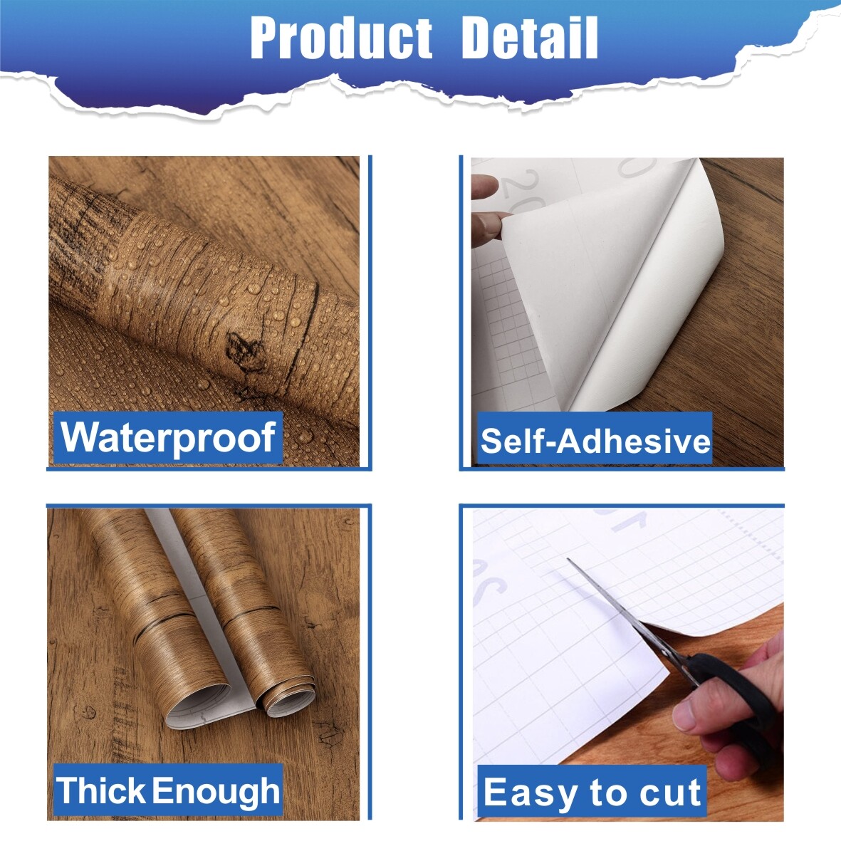 Plain Brown Wood Effect Fablon Self Adhesive Film Vinyl Sticky Back ...