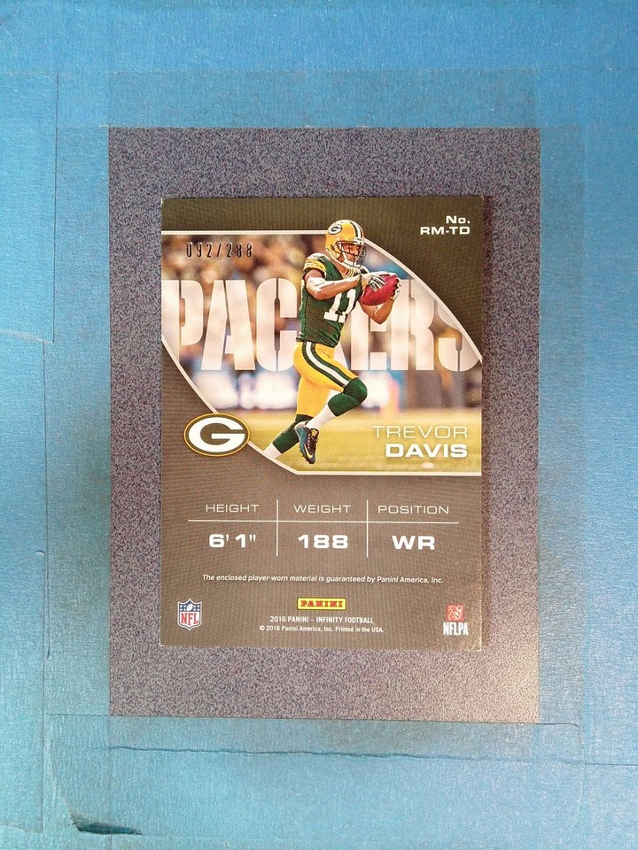 JY27) 2016 Infinity TREVOR DAVIS Jersey 92/288 Green Bay Packers | eBay