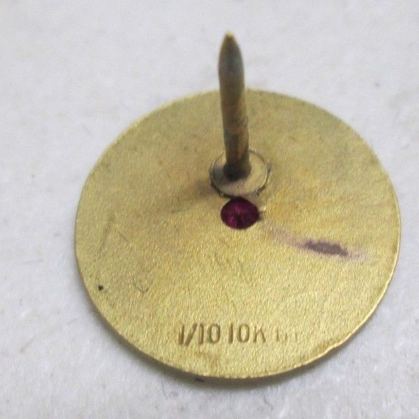 Vintage Mens Tie Tack 10K GF Gold Filled Round Ruby Red Stone in ...