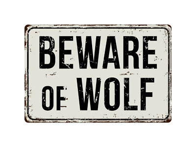 570VS Beware Of Wolf 8 "x 12" Vintage Aluminum Retro Metal Sign | eBay