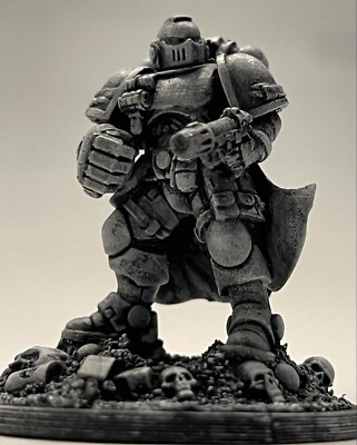 Space Marine Captain in Phobos Armor 40k conversion model scenic base | eBay