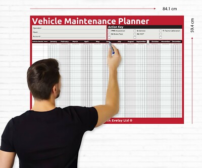 HGV PSV Vehicle Maintenance Wall Planner A1 Size Forward Un-Dated 2026 ...