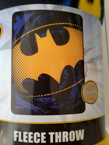 Licensed Batman fleece throw. 45 x60 . New. Never used with tags. DC ...