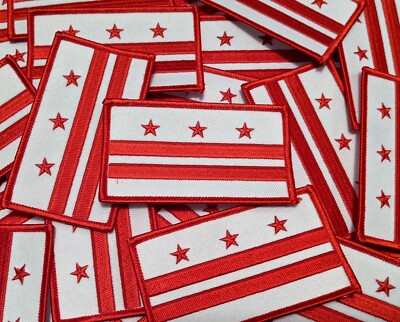 DC Flag Patch - Washington Embroidered Patch - White and Red The ...