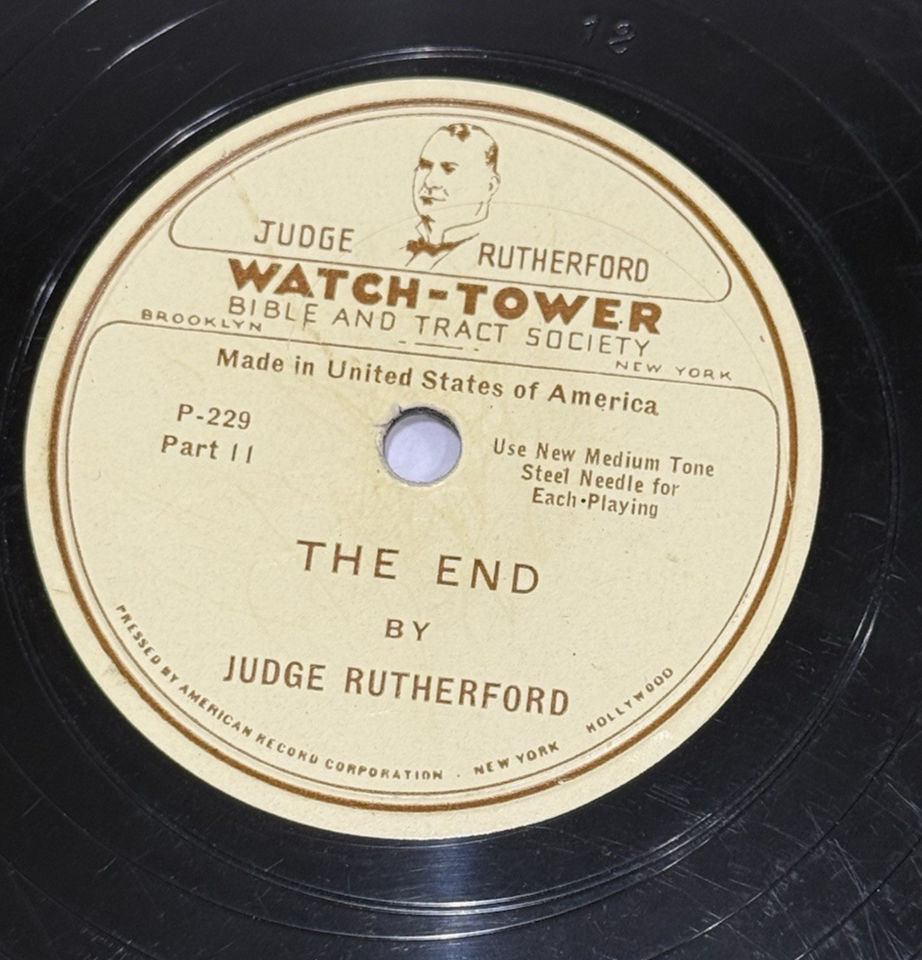 Lot of 5 Jehovah's Witnesses Watchtower 78 rpm Records- Judge ...