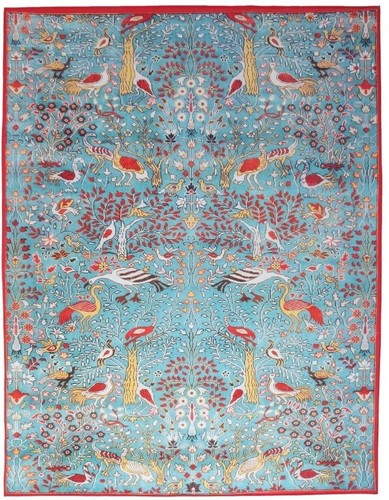 Modern Blue Bird Padded Washable Area Rug Indoor/Outdoor (Multiple ...