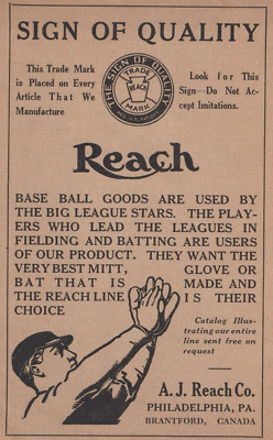 1915-1916 Reach Sporting Baseball Philadelphia Vintage Print Ad 1910s ...