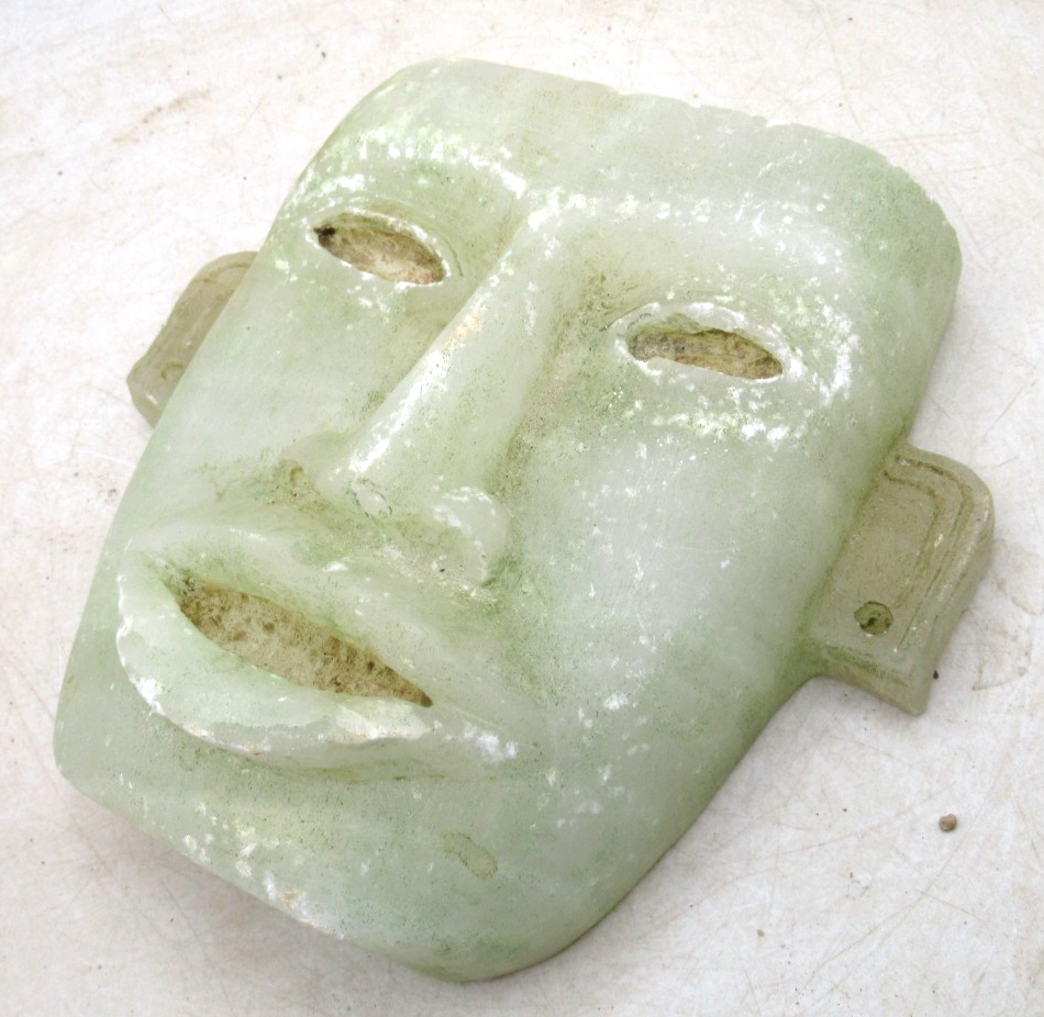 MUSEUM QUALITY ANCIENT MAYAN AZTEC JADE CARVED FACEMASK CA 700-900AD | eBay