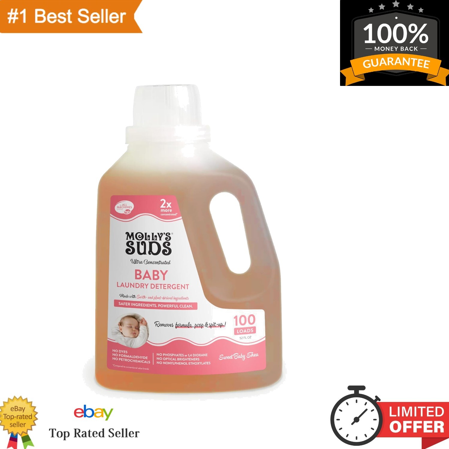 Baby Liquid Laundry Detergent | Removes Formula, Poop & Spit-Up Stains ...