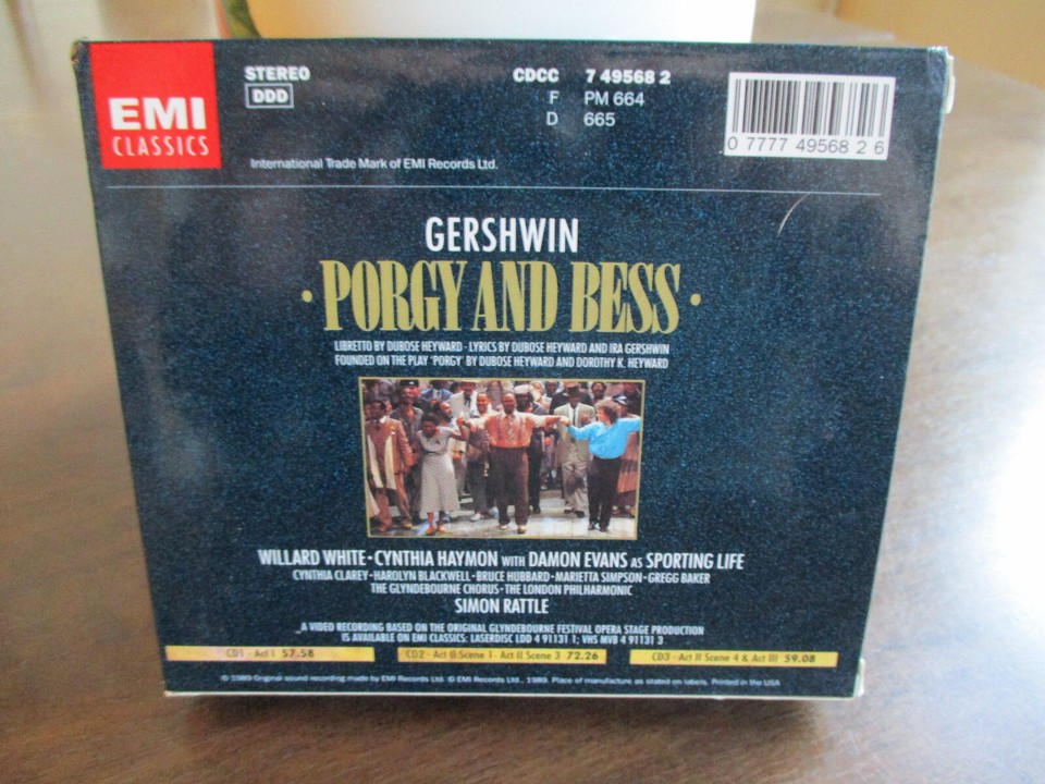 Damon Evans - Porgy & Bess - Cynthia Haymon - EMI Classics NM 3 CD Box ...