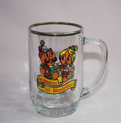 VINTAGE OKTOBERFEST 1ST WUNDERBAR BEER DRINKING GLASS MUG 16 OZ. #2 | eBay