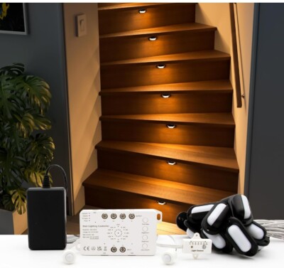 Motion Triggered LED Stair Lighting Kit SSL-0516-B, Dimmable Delay ...