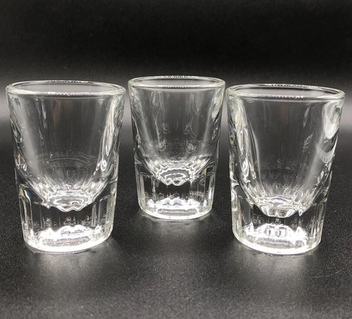 Libbey Large Shot Glass 3" Tall Heavy Thick Beveled Panel Bottom ...