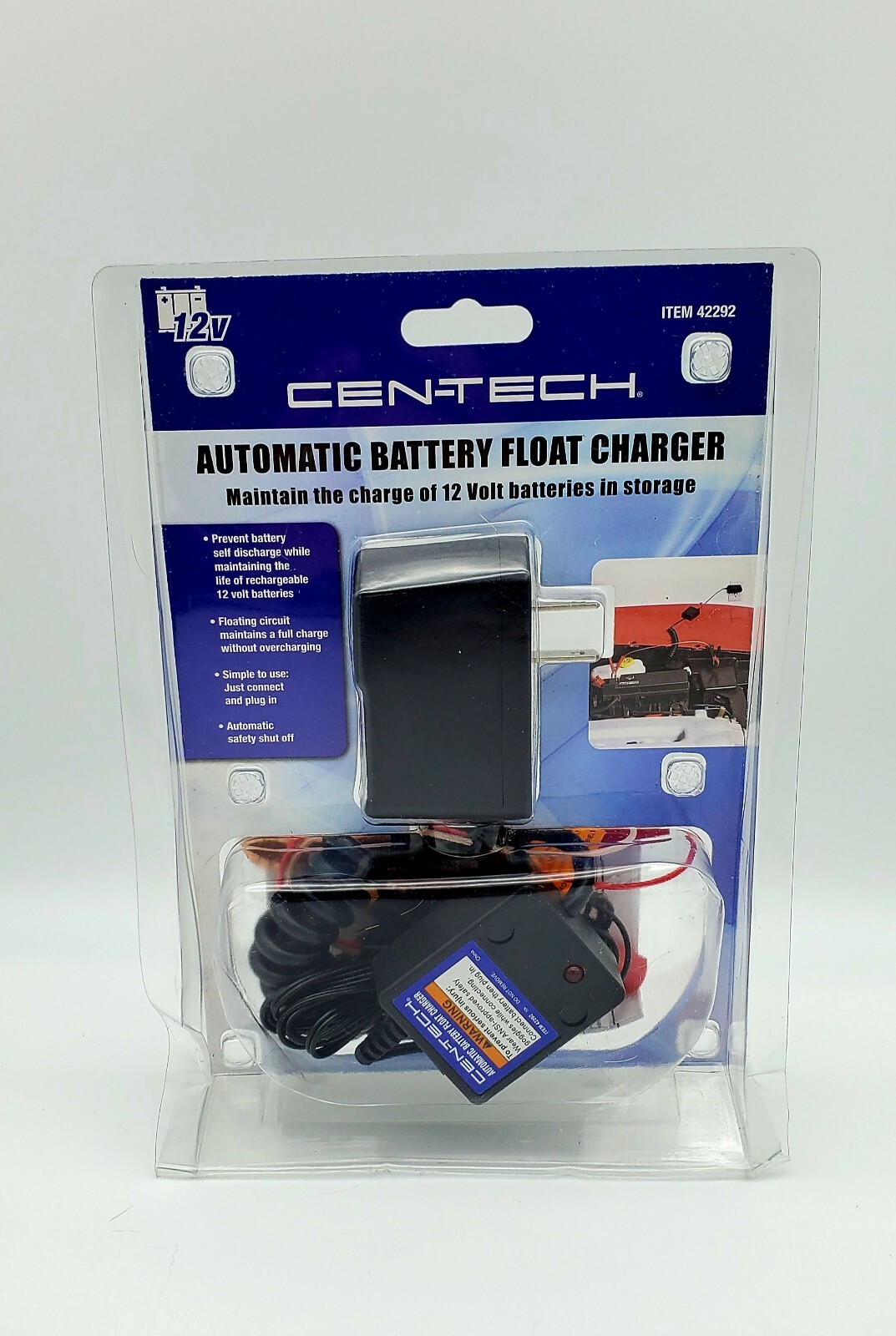 NEW CenTech Automatic Battery Float Charger - Car Motorcycle ATV ...