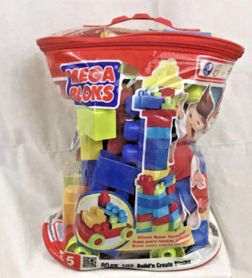 MEGA BLOKS Building Blocks 80pc PRIMARY COLORS Children Christmas ...