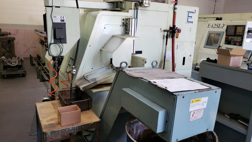 Eurotech 420-SLL CNC Lathe, 2 spindles, 2 turrets, w/Fanuc control, box ...
