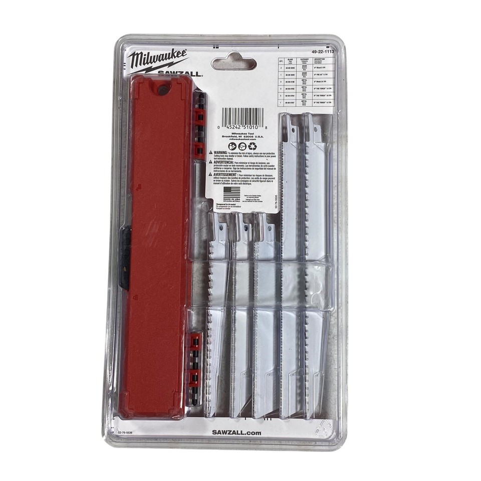 Milwaukee SAWZALL Reciprocating Saw Blades - Set of 13 49-22-1113 New ...