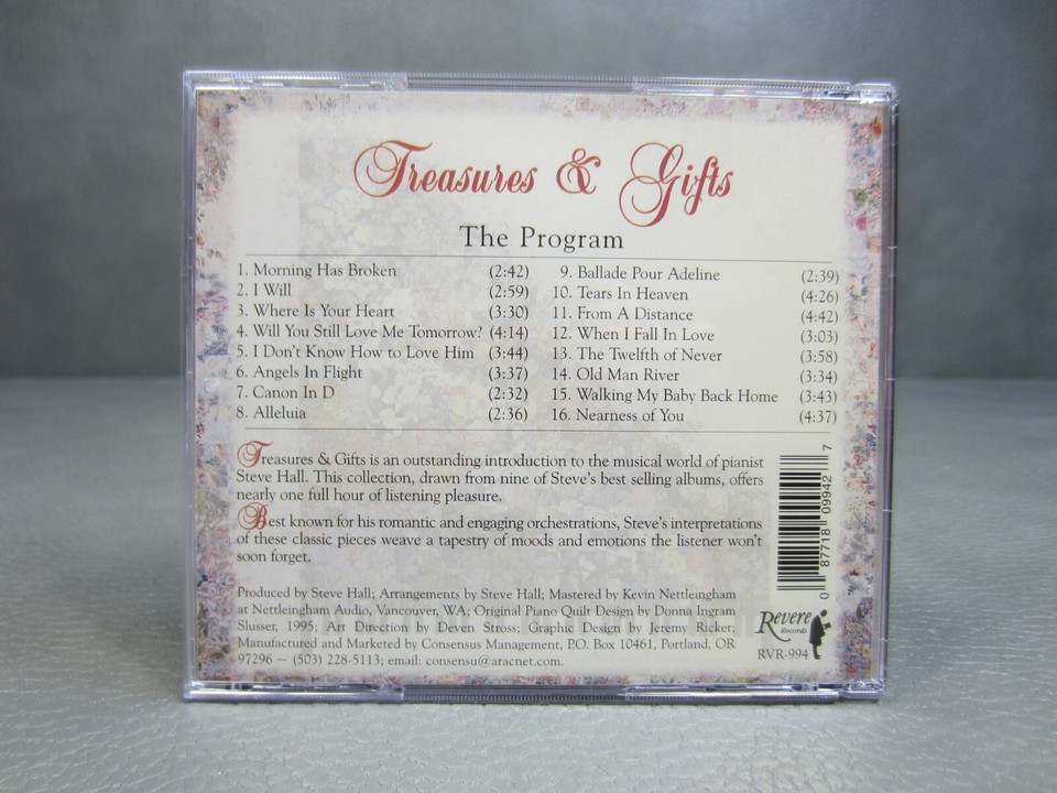 Steve Hall Piano Orchestrations "Treasures and Gifts" CD 87718099427| eBay