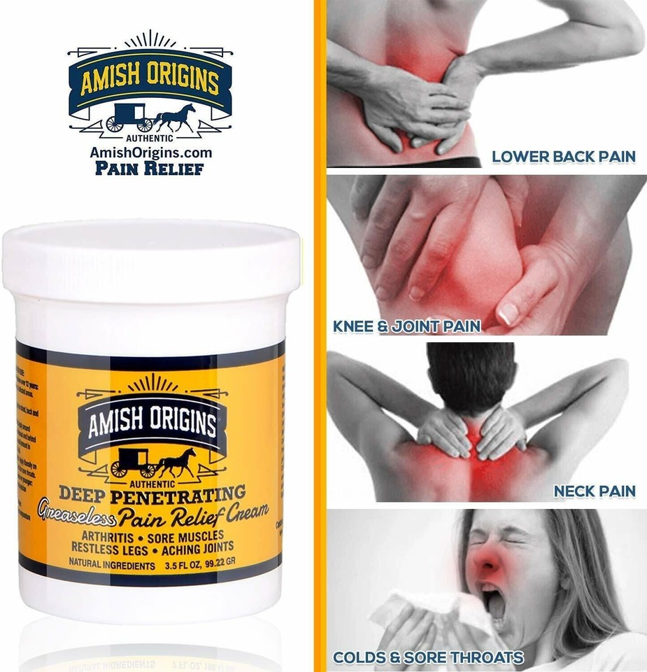 Amish Origins Deep Penetrating Pain Relief Cream Restless Legs ...