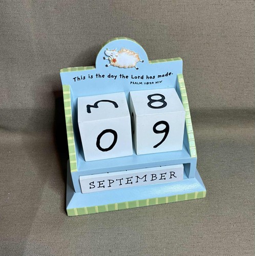 Dayspring Really Woolly Wooden Perpetual Calendar Sheep NURSERY ...