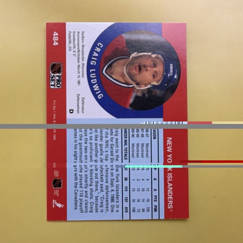 Pro Set 1990-91 Craig Ludwig #484 New York Islanders NHL Ice Hockey | eBay