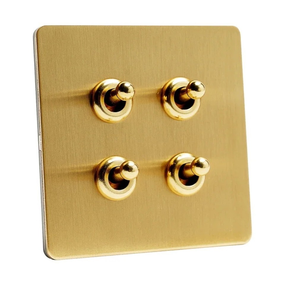 Stainless Steel Light Switch Retro Luxury Theme Versatile Compatibility ...
