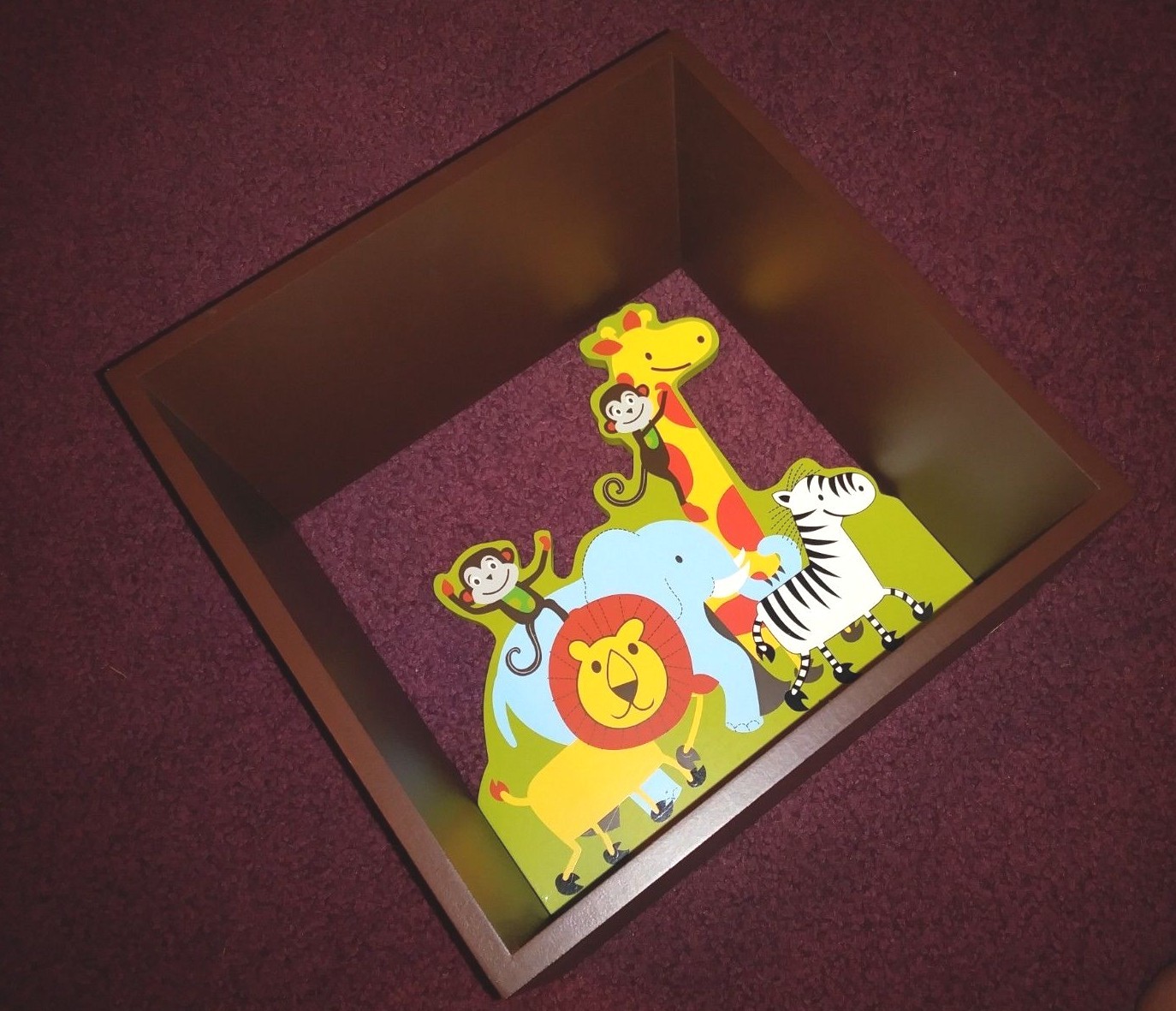 SHELF Cube Square Safari Animals Brown Monkey Giraffe Lion Kid Baby ...