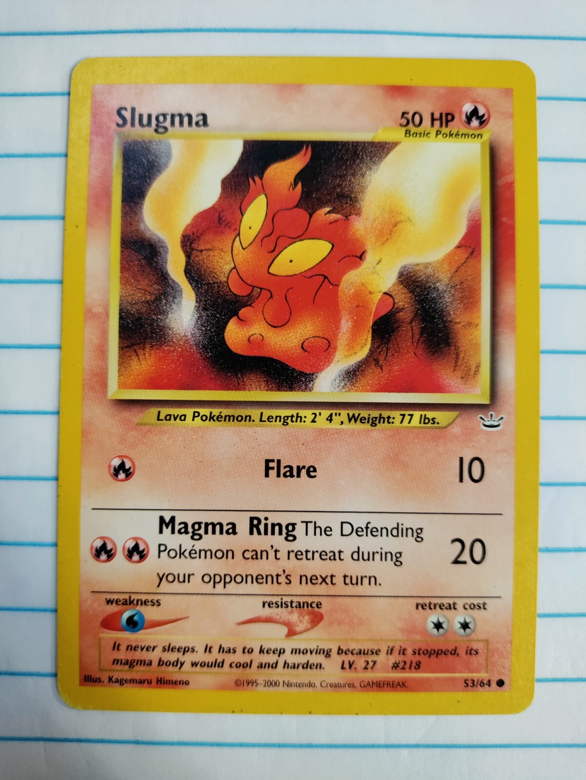 Pokémon TCG Slugma Neo Revelation 53/64 Regular Unlimited Common NM-MT ...