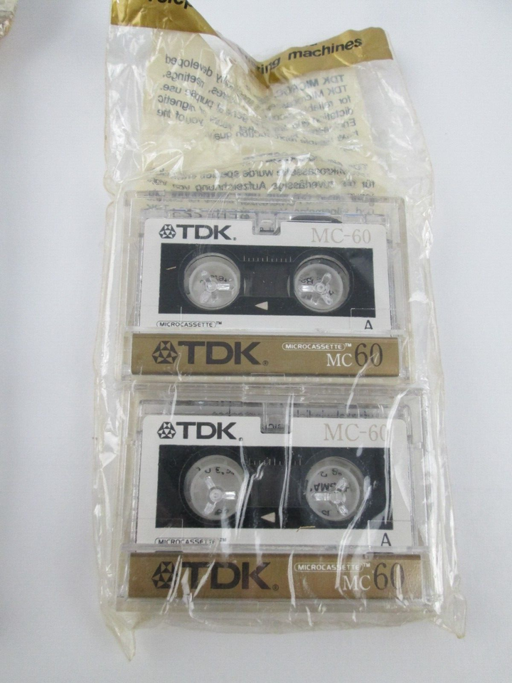 5 Pack TDK Microcassette MC 60 Blank Cassette Tape 60 Minutes 1988 NOS ...