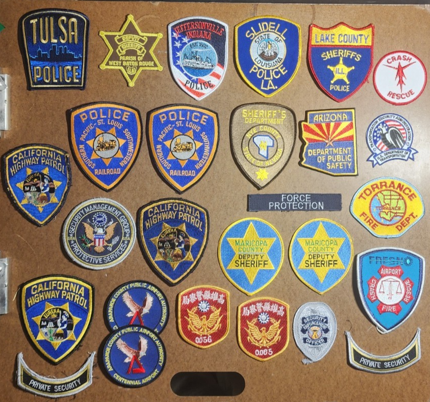 Lot of 27 POLICE, SHERIFF, FIRE, Security & Law Enforcement Patches ...