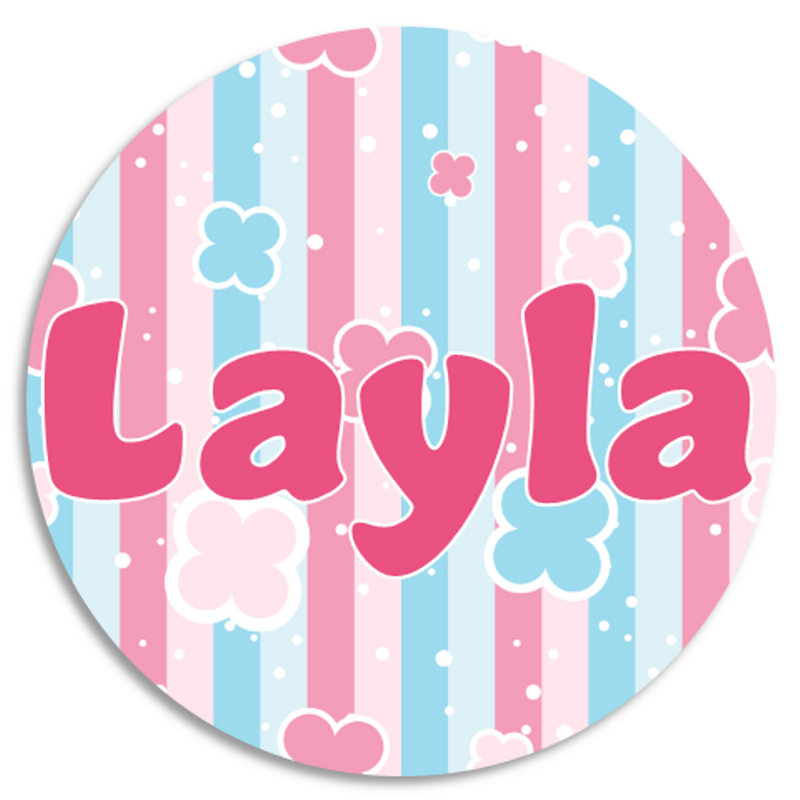 Layla - 10 Pack Circle Stickers 3 Inch - Name Tag Water Bottle School ...