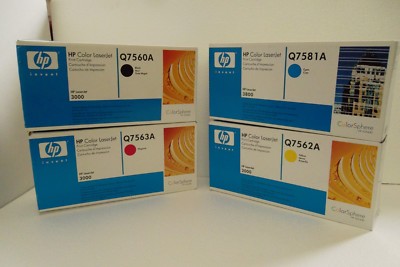 HP 503A 501A Toner Cartridge Set CP3505 3800 Q7560A Q7581A Q7582A ...