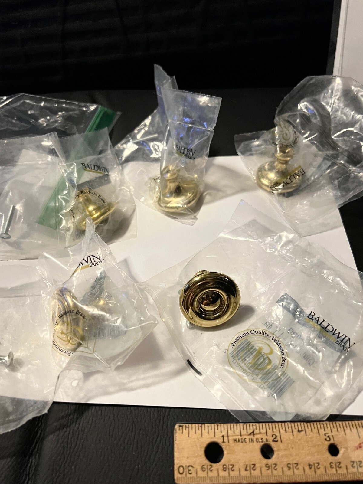 BALDWIN Lot of 5 COLONIAL BRASS METAL & SCREWS Kitchen & FURNITURE ...