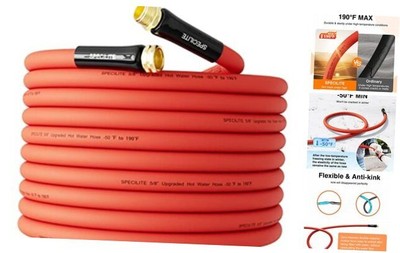 Hot/Cold Water Hose x 50 ft,Heavy Duty Red Garden Hose -50℉ to 50 FT 5/ ...