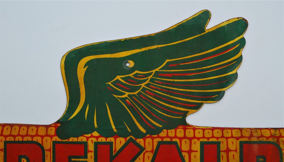 VINTAGE WOOD MASONITE PAINTED DEKALB FEED CORN FARM TRADE SIGN 30" | eBay