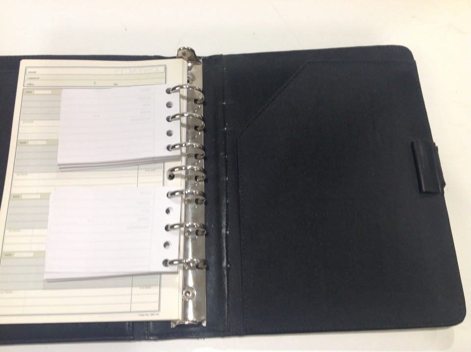 CLASSIC BLACK Simulated Leather Day Planner 7 ring binder by DAY-TIMER ...