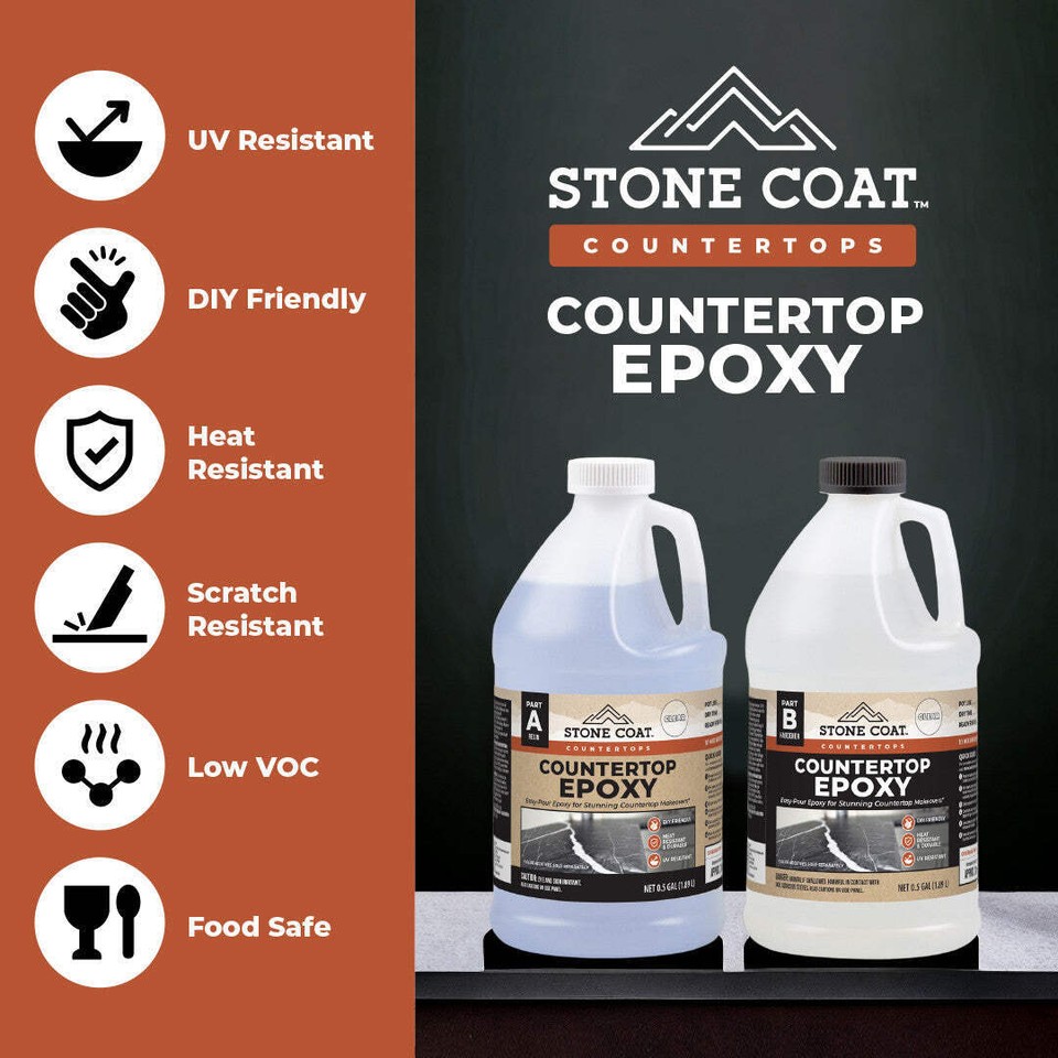 Stone Coat Countertops Epoxy Resin Kits (Heat-Resistant DIY Countertop ...